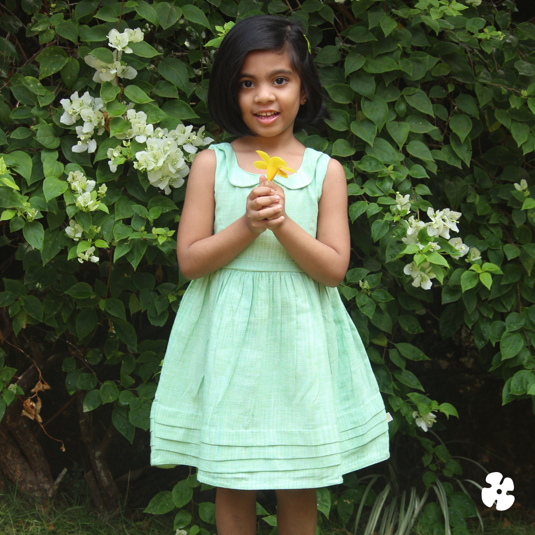 Buy Fit and flare frock with collar For Girls | elsaonlineshop